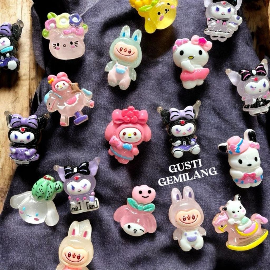 Jual [7pcs] Clay Labubu / Clay Resin Sanrio / Clay Sanrio Mini / Resin ...