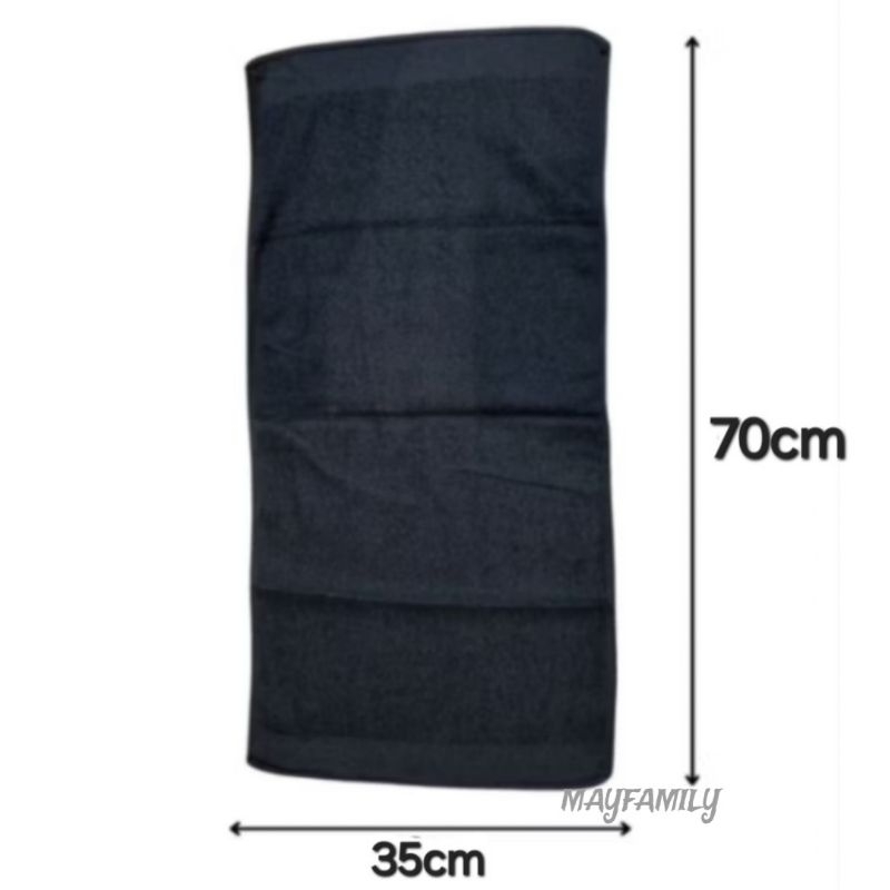 Jual Handuk salon hitam polos satuan / Anduk barber shop hitam / Handuk ...