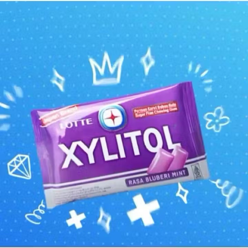 Jual Xylitol Blister Permen Karet Bebas Gula Rasa Bluberi Mint | 1 ...
