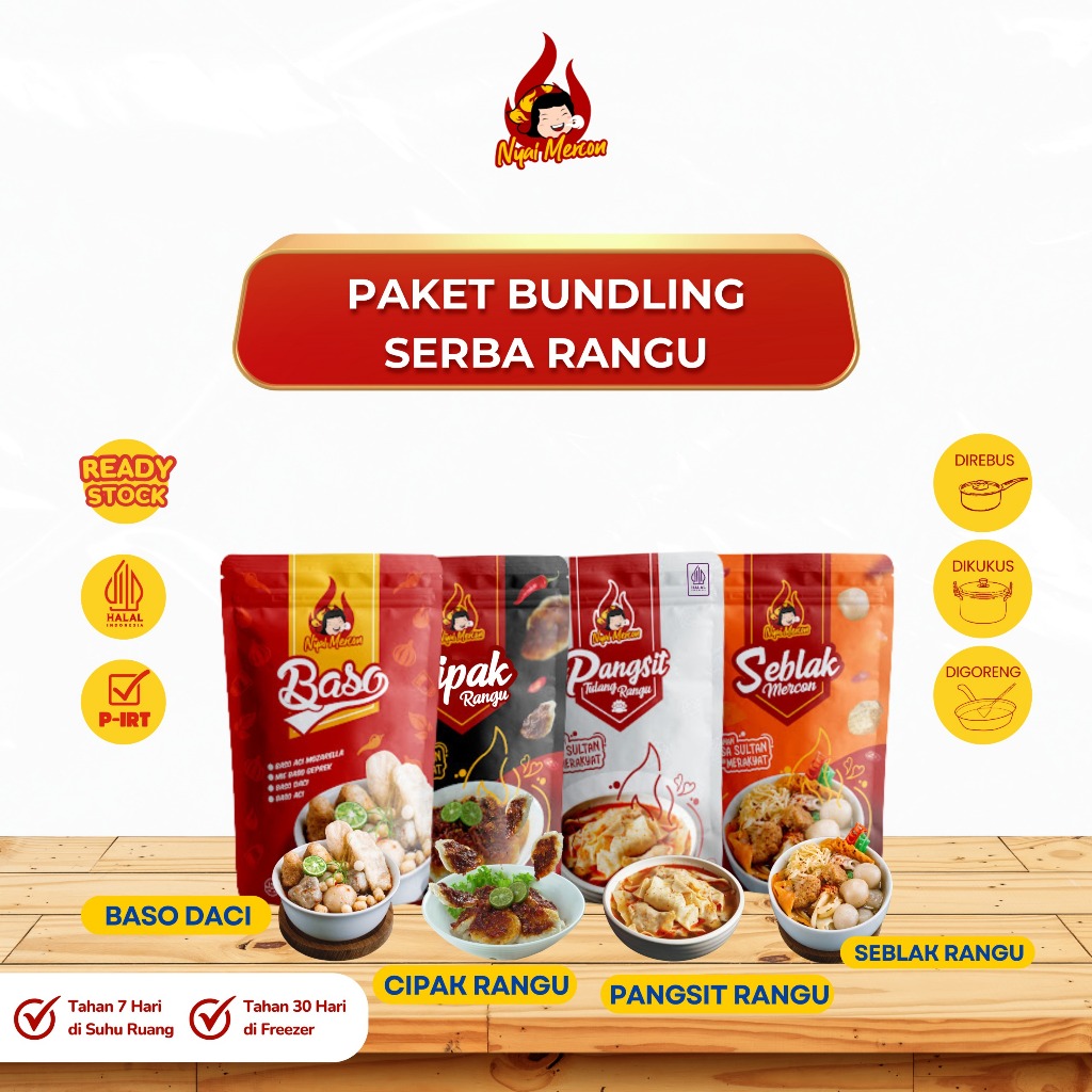 Jual NYAI MERCON - PAKET SERBA RANGU (BASO DACI, CIPAK RANGU, PANGSIT ...