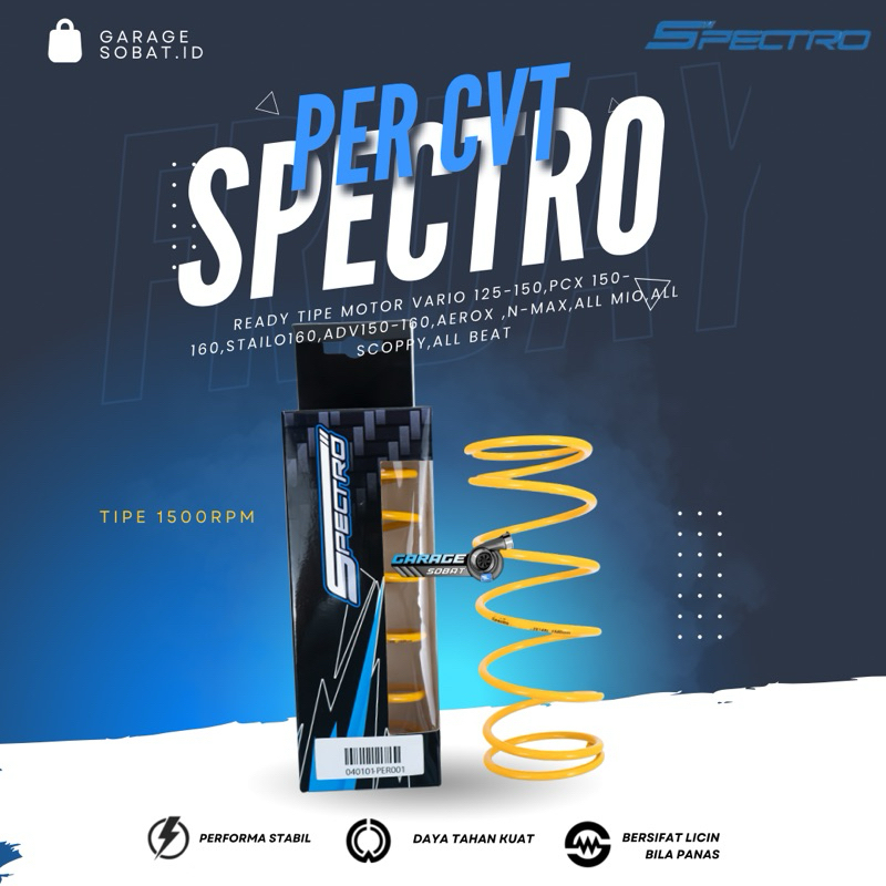Jual PER CVT 1500 RPM Spectro Vario PCX Aerox 155 Nmax Lexi 125 Beat FI ...