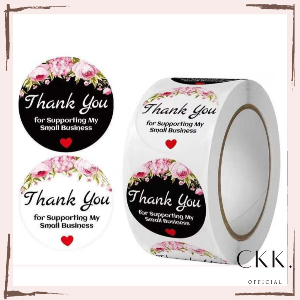 Jual CKK Stiker Thank You Random 1 Roll Isi 250 pcs Stiker Thank You ...