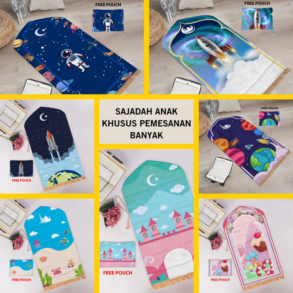 Jual Sajadah Anak Custom Free Pakai Nama (KHUSUS PEMESANAN BANYAK ...