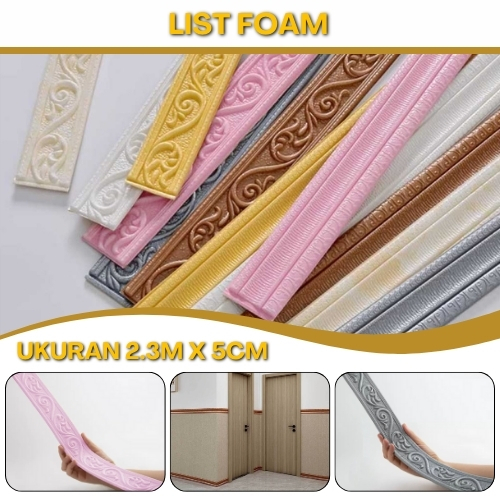 Jual List Pinggiran Wallpaper Dinding Lis Profil Border Foam Moulding ...