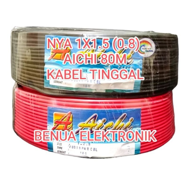 Jual Promo PER ROL Kabel AICHI Kabel Tunggal 1x1,5 (0,8) 100yard 80m ...