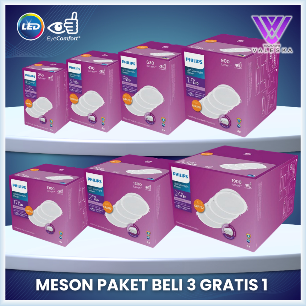 Jual Philips Downlight Inbow Meson Paket Beli 3 Gratis 1 3.5W 5.5W 9W 13W 17W 21W 24W | Shopee ...