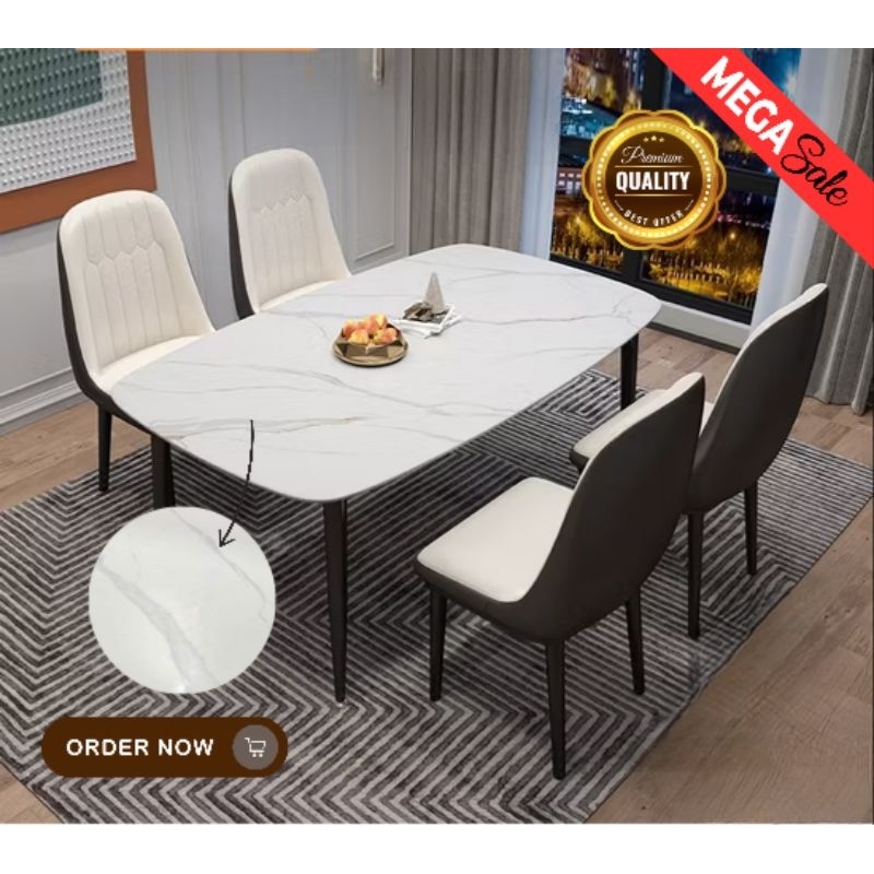 Jual MEJA MAKAN SET IMPORT 4 KURSI 6 KURSI | DINING TABLE SET | Shopee ...