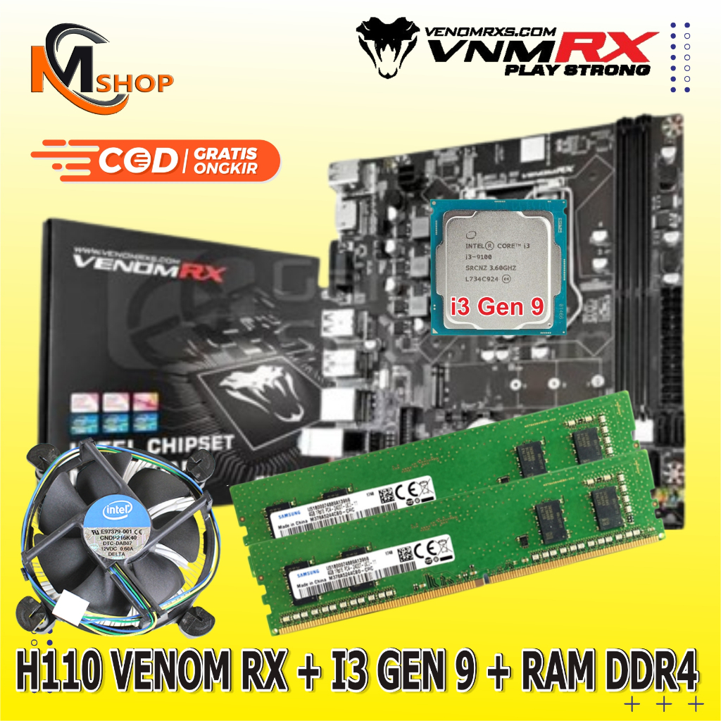 Jual Paket Mobo Motherboard Mainboard H110 Venom RX New LGA 1151 dan Processor Intel Core i3 ...