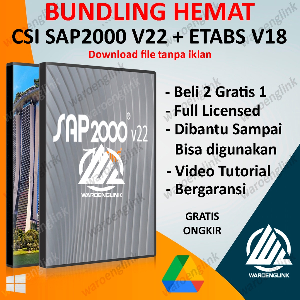 Jual [BUNDLING] CSI SAP2000 v22 + Etabs V18 - for windows | Shopee ...