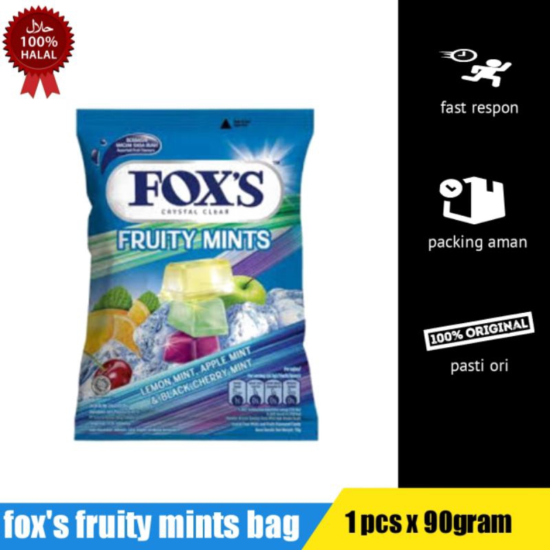 Jual Permen fox's bag FOX'S clear Rasa fruity mints 90 gram | Shopee ...