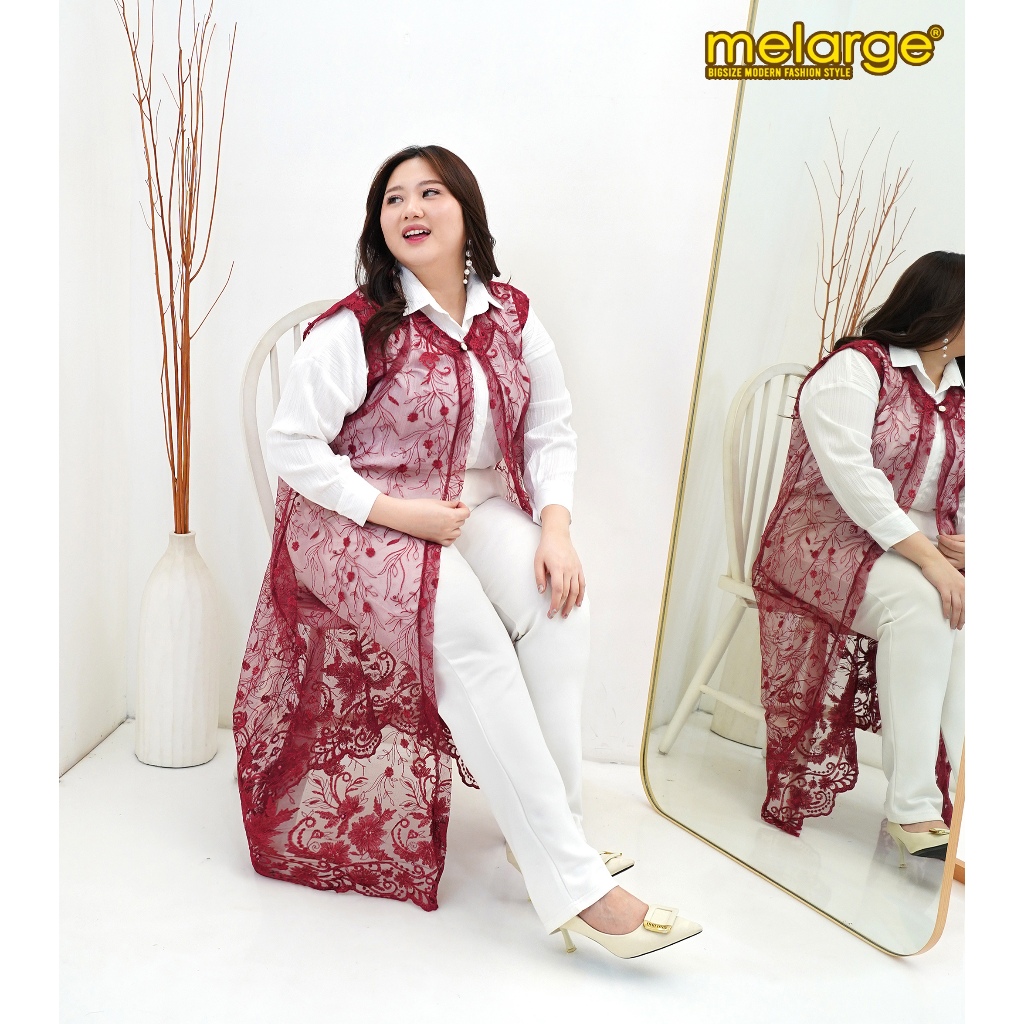 Jual MELARGE - Outher Tile Chiara Outher Tile Jumbo Outher Tile Cewek Bigsize Outher Brokat 3XL ...