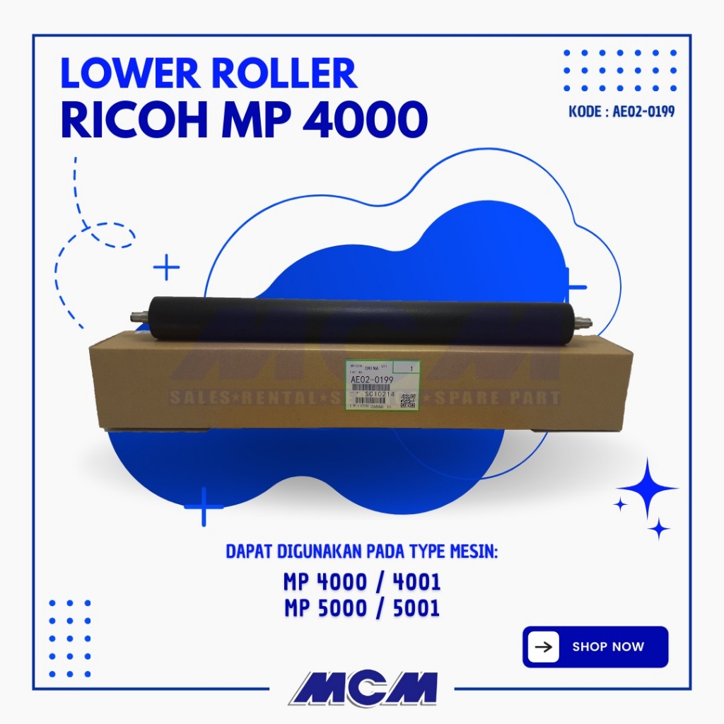 Jual LOWER ROLLER SPAREPART FOTOCOPY RICOH AFICIO MP 4000,4001,5000 ...