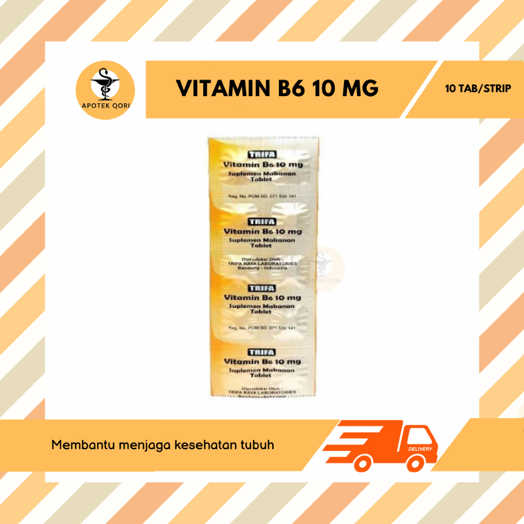 Jual VITAMIN B6 TRIFA 10 MG STRIP 10 TABLET / SUPLEMEN KESEHATAN ...