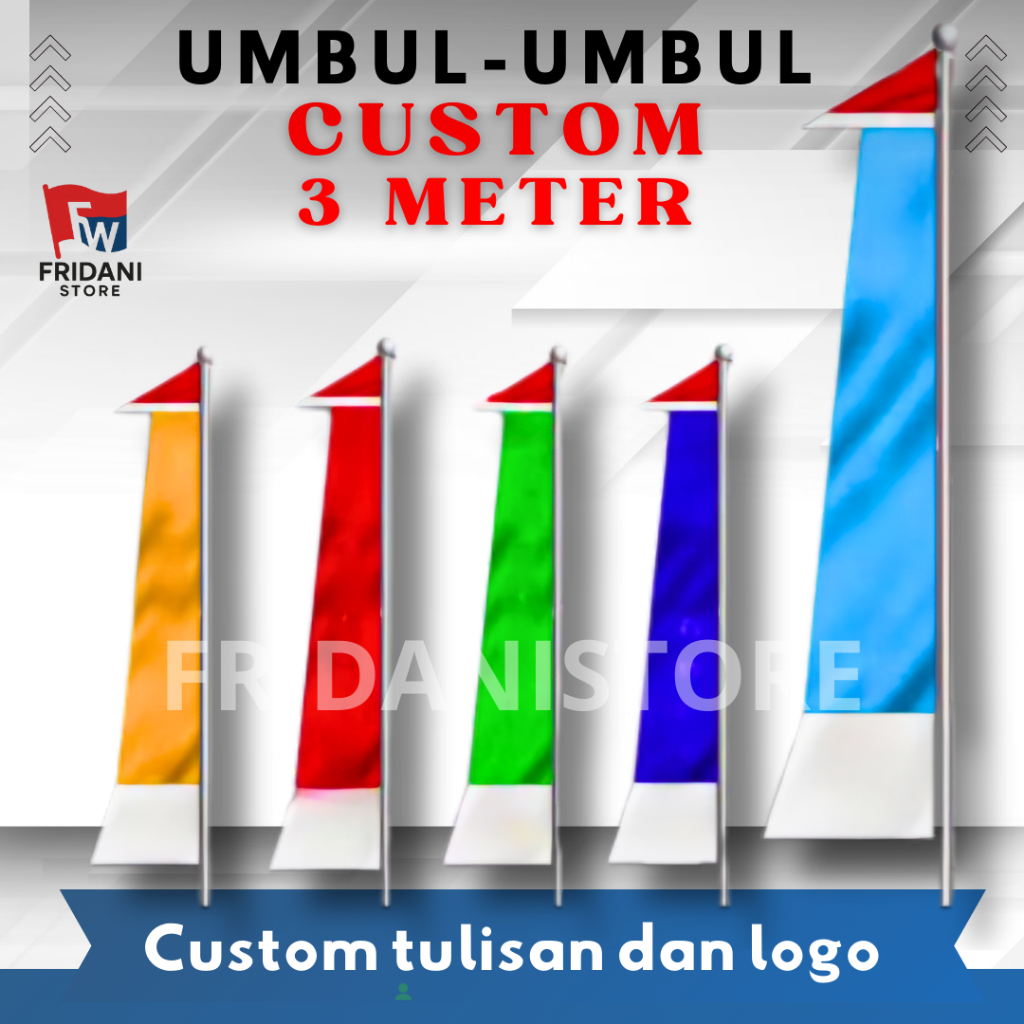 Jual Bendera Umbul Umbul Custom Teks+Logo 3 Meter (PREMIUM) | Shopee ...