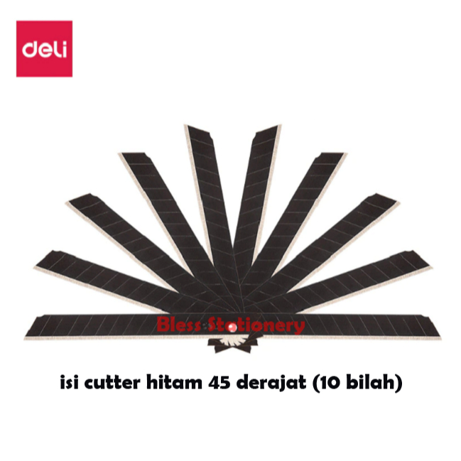 Jual Deli isi cutter kecil hitam isi ulang cuter hitam black cutter ...