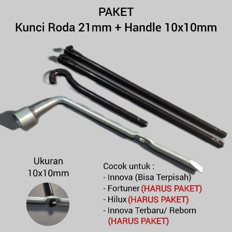 Jual PAKET KUNCI RODA 21mm DAN HANDLE DONGKRAK INNOVA/ FORTUNER/ HILUX ...