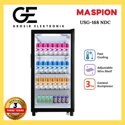 Jual SHOWCASE MASPION USG - 168 NDC 3 RAK 168 LITER GARANSI RESMI ...