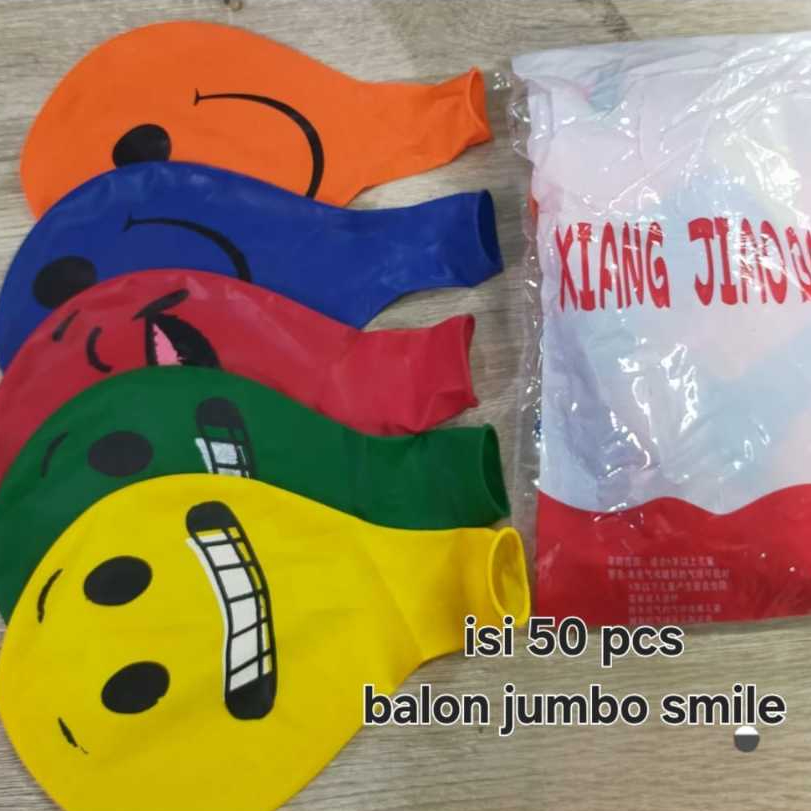 Jual Balon Jumbo Besar isi 50 Pcs / Balon Pesta Balon Jumbo Smile Balon ...