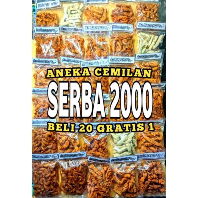 Jual SNACK SERBA 2000 Aneka Cemilan Jajanan Pedas BELI 20 GRATIS 1 ...