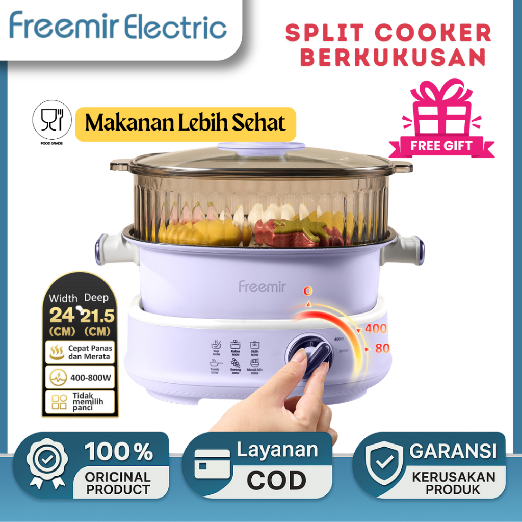 Jual 𝙛𝙧𝙚𝙚 4 𝙋𝙞𝙧𝙞𝙣𝙜 𝙛𝙧𝙚𝙚𝙢𝙞𝙧 Panci Listrik Split Kukus 400-800W ...