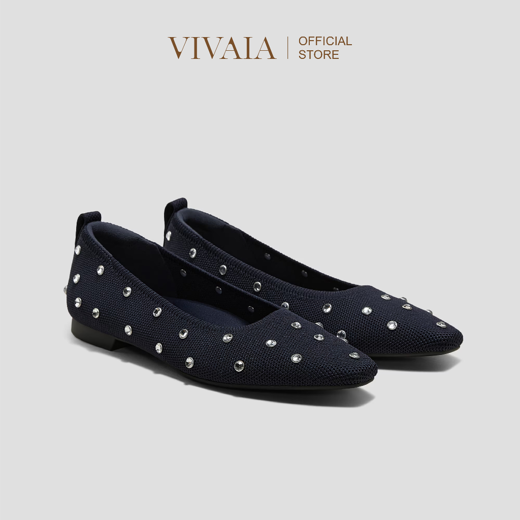 Jual VIVAIA Sepatu Wanita Mini Square-Toe Flats (Kathleen) - Navy ...