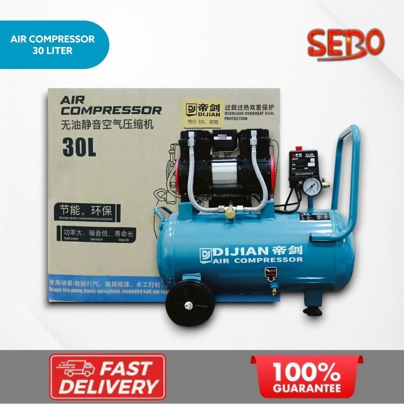 Jual MESIN KOMPRESOR ANGIN LISTRIK 30LITER DIJIAN OILLESS AIR ...