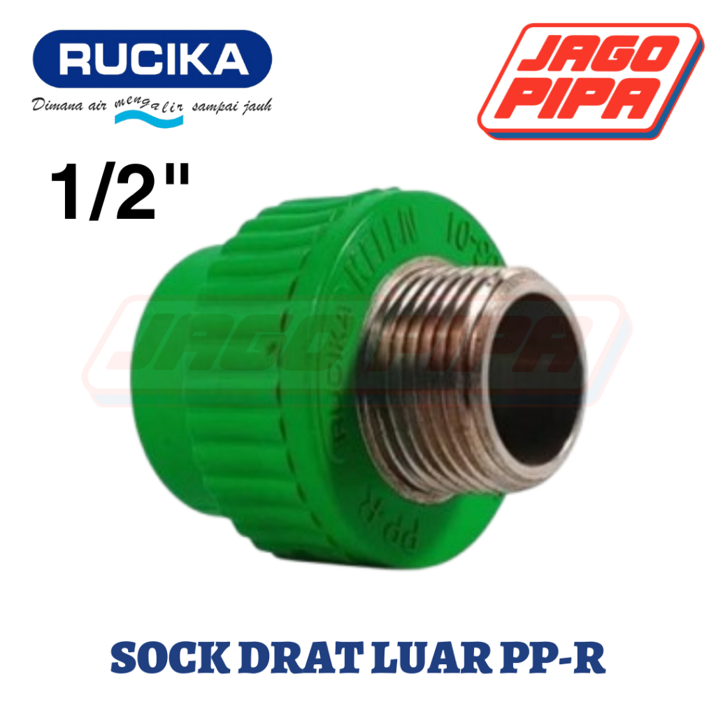Jual Rucika PPR Sock Drat Luar 20 x 1/2 Inch Male Thread Joint Rucika ...
