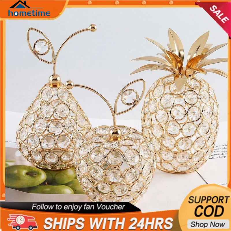 Jual Ornamen Buah Kristal Tempat Lilin Nanas Apel Kreatif Dekorasi ...