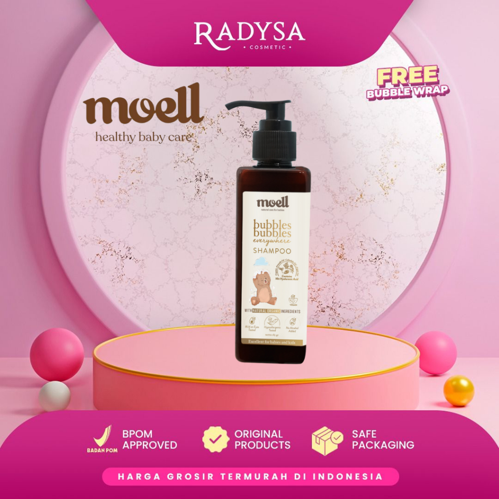 Jual 𝐑𝐀𝐃𝐘𝐒𝐀 - Moell Shampo Bayi 185gr Bubbles Bubbles Everywhere Shampo ...