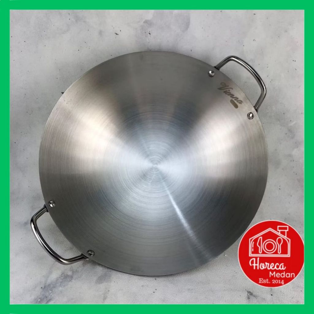 Jual Kuali Wajan Stainless Steel Tebal Vienna 40cm 43cm 50cm 55cm 60cm ...
