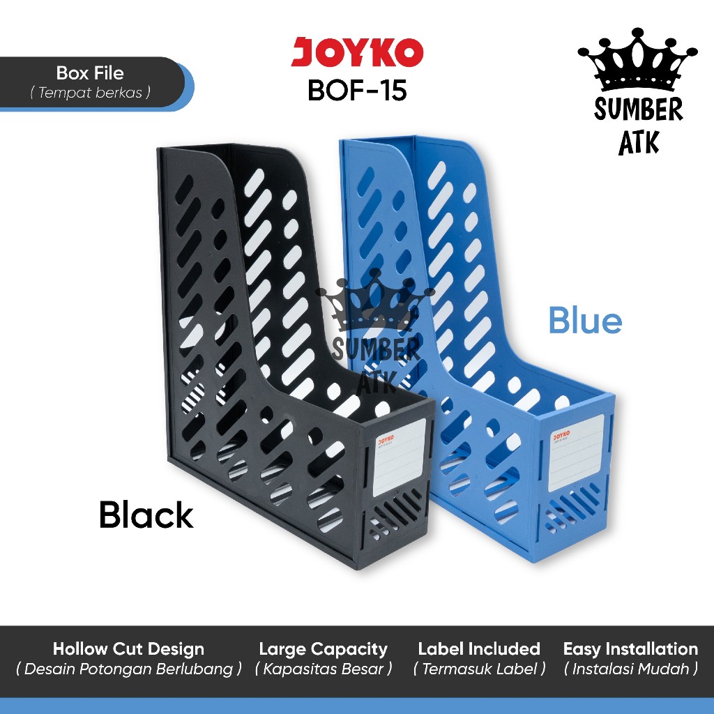 Jual Box File Tempat Berkas Joyko BOF-15 BLACK BLUE Foldable Storage ...