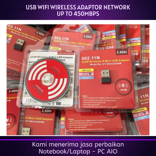 Jual USB WIFI WIRELESS ADAPTOR NETWORK USB WIFI DONGLE up to 450Mbps | Shopee Indonesia