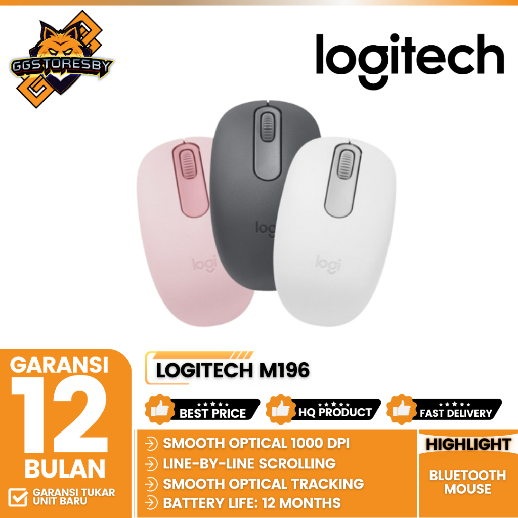 Jual Logitech M196 Mouse Wireless Bluetooth | Shopee Indonesia