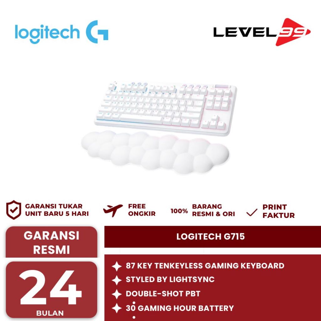Jual LOGITECH G715 KEYBOARD GAMING WIRELESS BLUETOOTH TKL RGB | Shopee ...