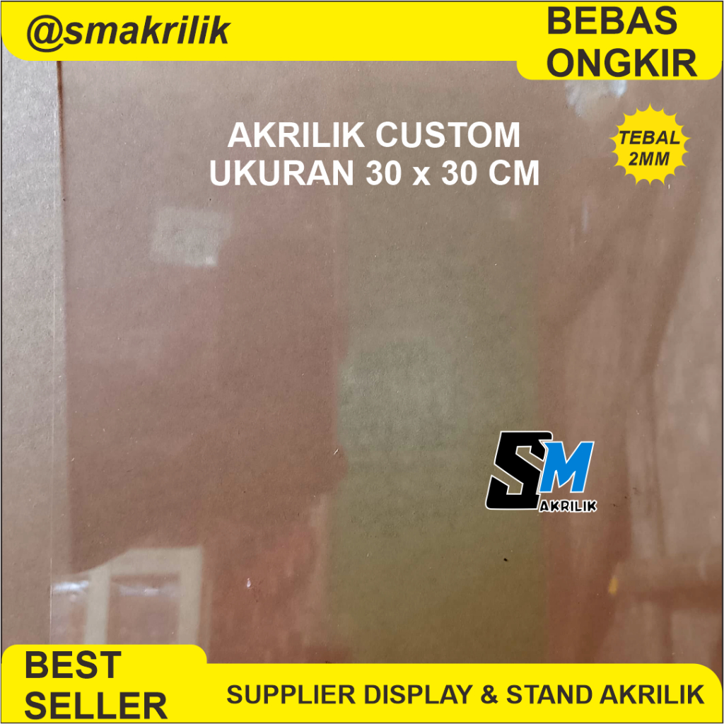Jual Akrilik Potongan Ukuran 30x30cm Tebal 2mm Bening Acrylic Custom Lembaran | Shopee Indonesia