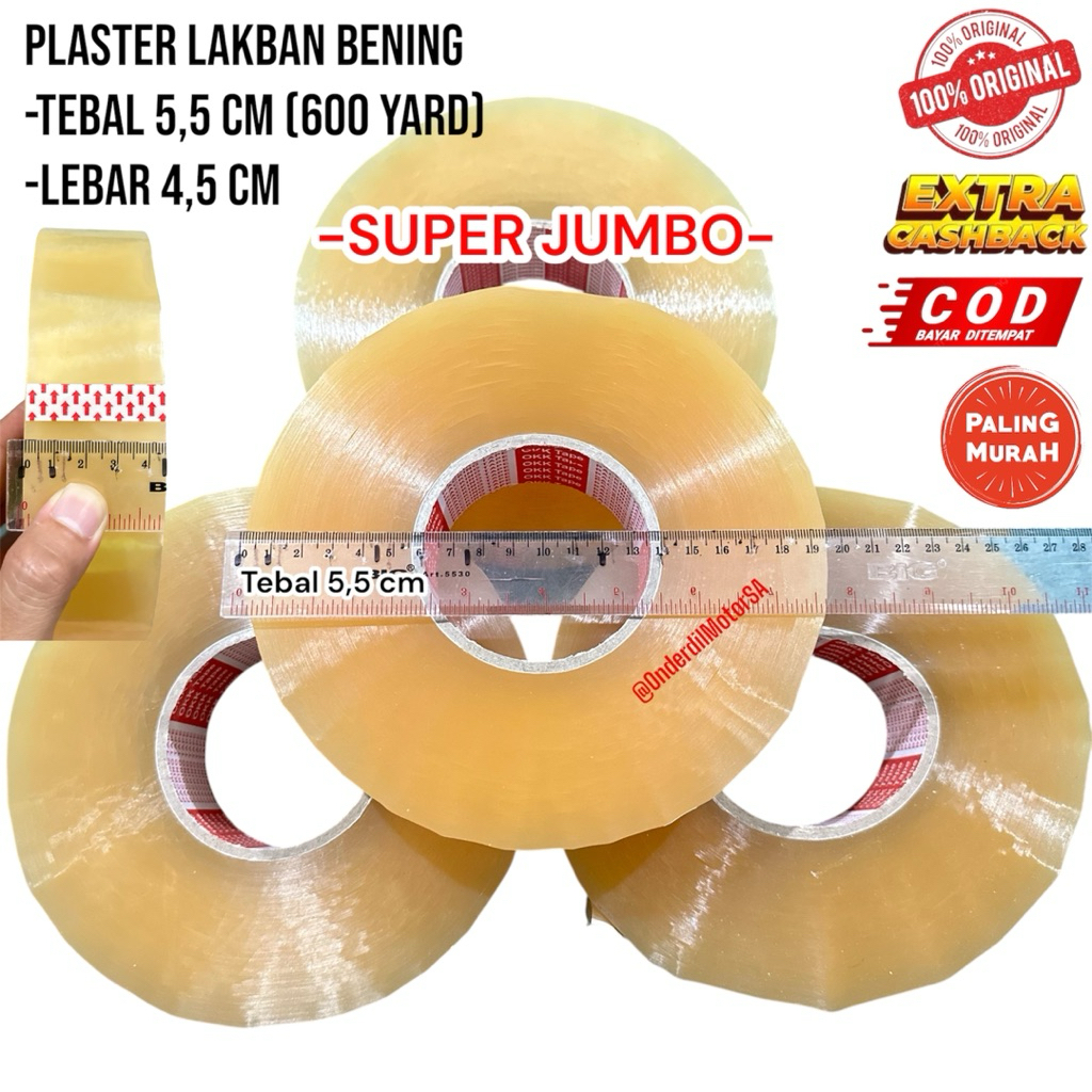Jual (STOK HABIS) Lakban Bening Plester Plaster Clear Termurah Kuat ...