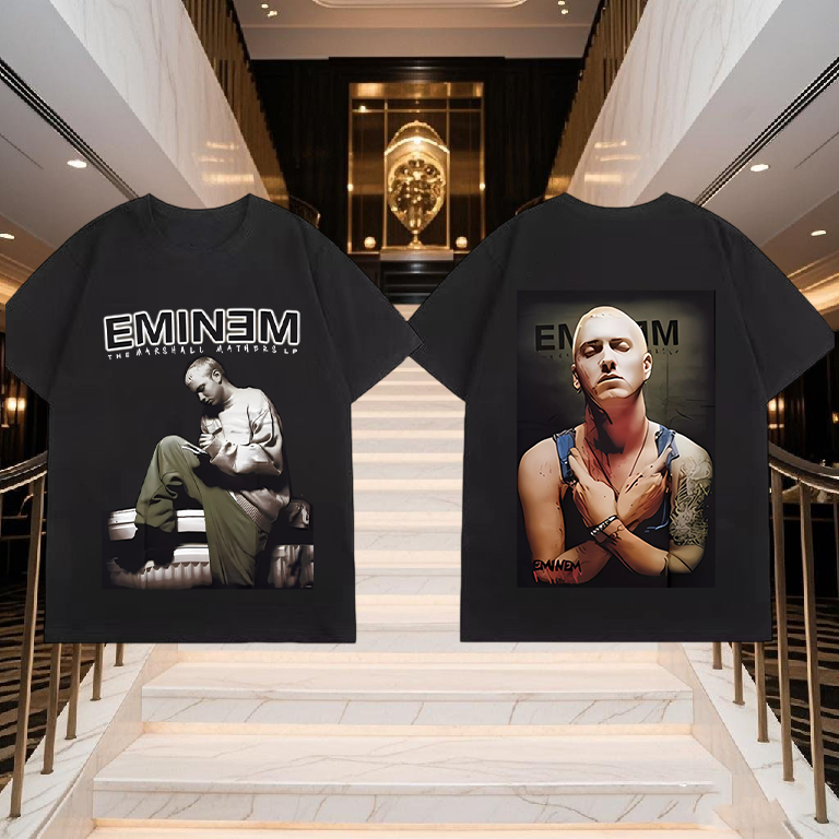 Jual (COD) T-shirt kapas ukuran besar, kepribadian "EMINEM" dengan ...