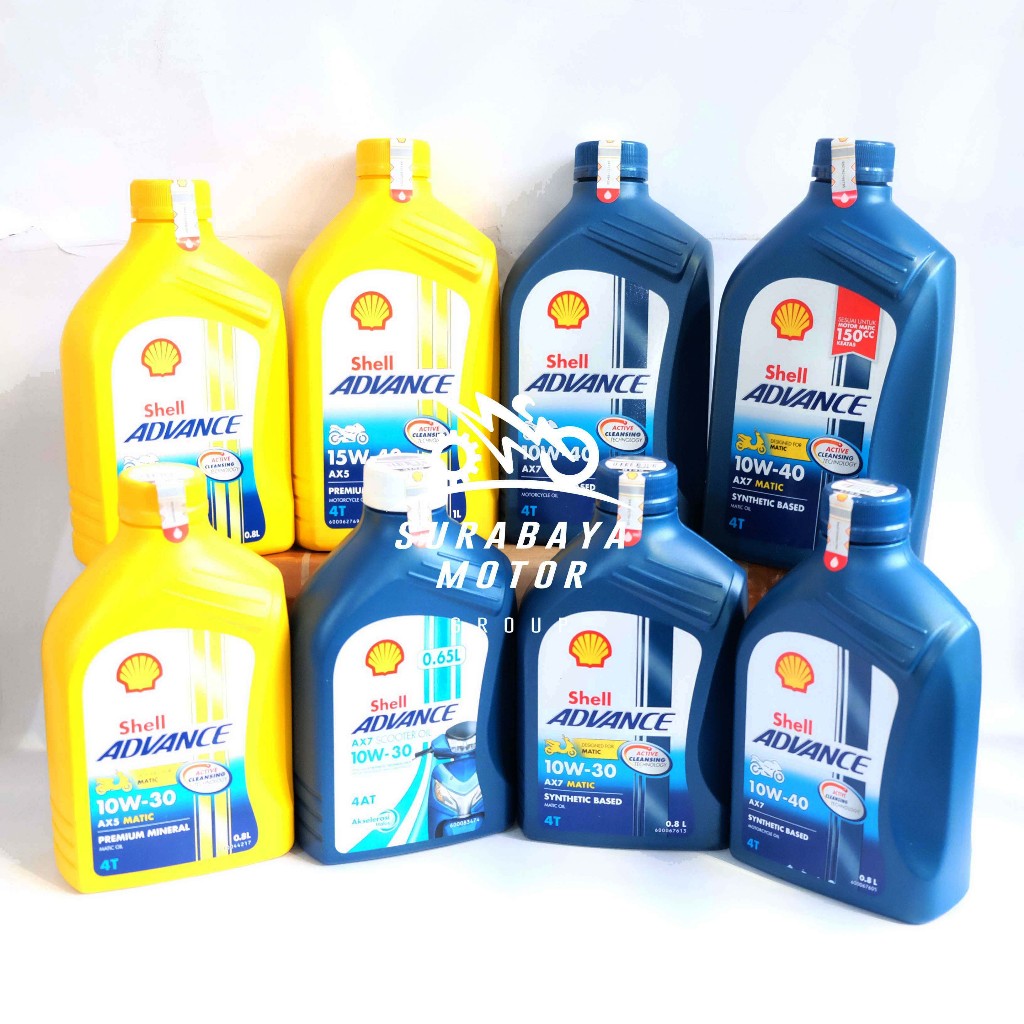 Jual Oli SHELL ADVANCE AX5 AX7 4T MANUAL / MATIC / SPORT 0,65 0,8 1L Liter Original Mesin Motor ...