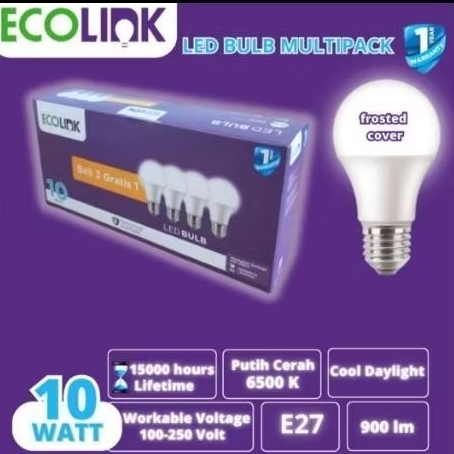 Jual Ecolink Paket Lampu LED Bulb 10w Putih | LED Bulb Multipack 10watt ...
