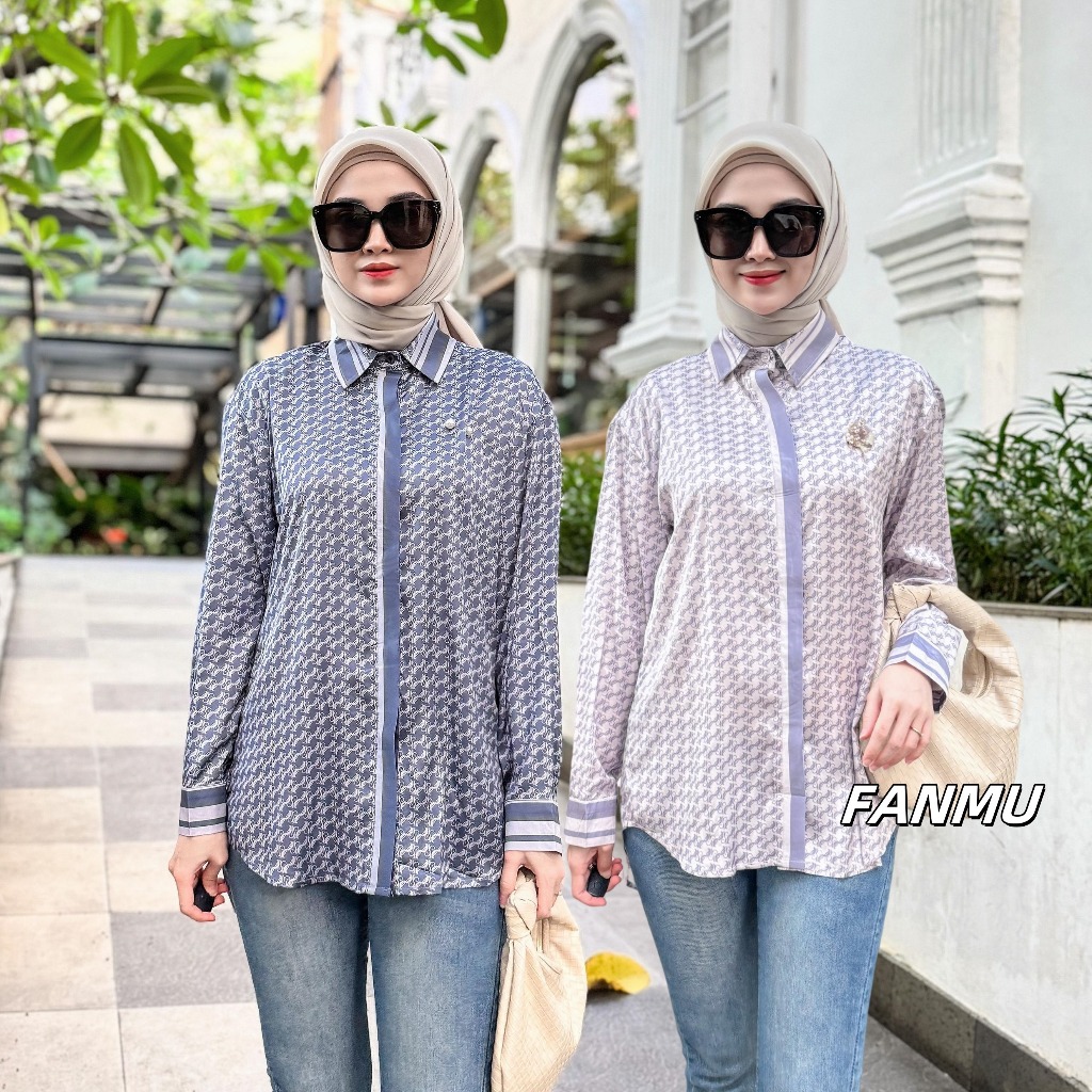 Jual FANMU Atasan Baju Wanita Kekinian / Baju Kemeja Modern Terbaru | Shopee Indonesia