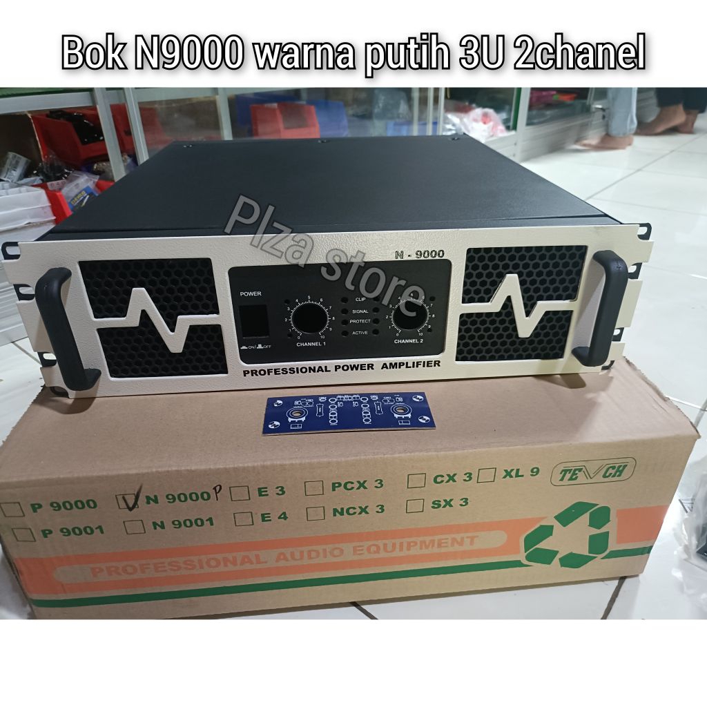 Jual Box power amplifier N9000 putih 2chanel 3U bahan plat besi tebal cat powder coating anti ...