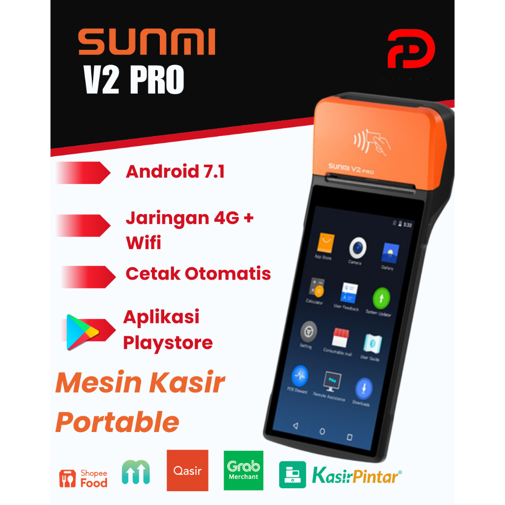Jual Mesin Kasir Android Printer Scanner Sunmi V2 PRO | Shopee Indonesia