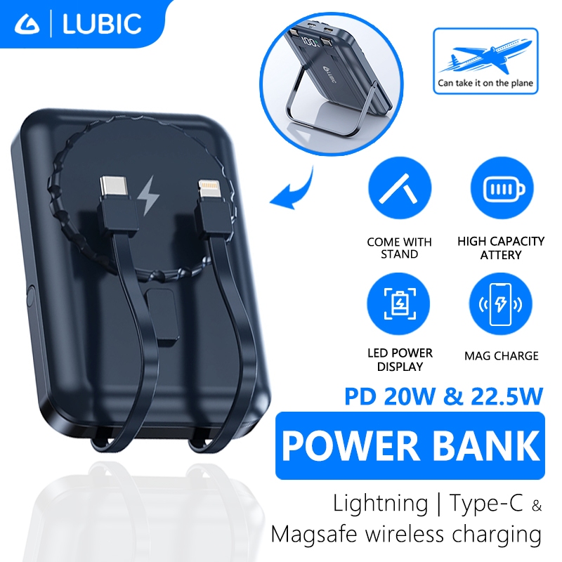 Jual LUBIC Wireless Power Bank Magnetic Magsafe Phone Holder Type-C ...