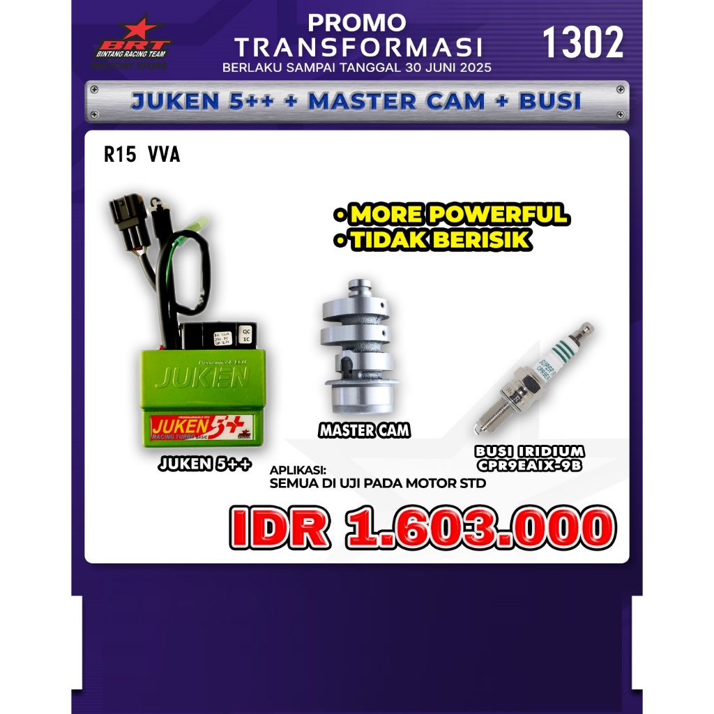 Jual PAKET ECU JUKEN + MASTER CAM + BUSI R15 VVA/VIXION VVA BRT BINTANG ...