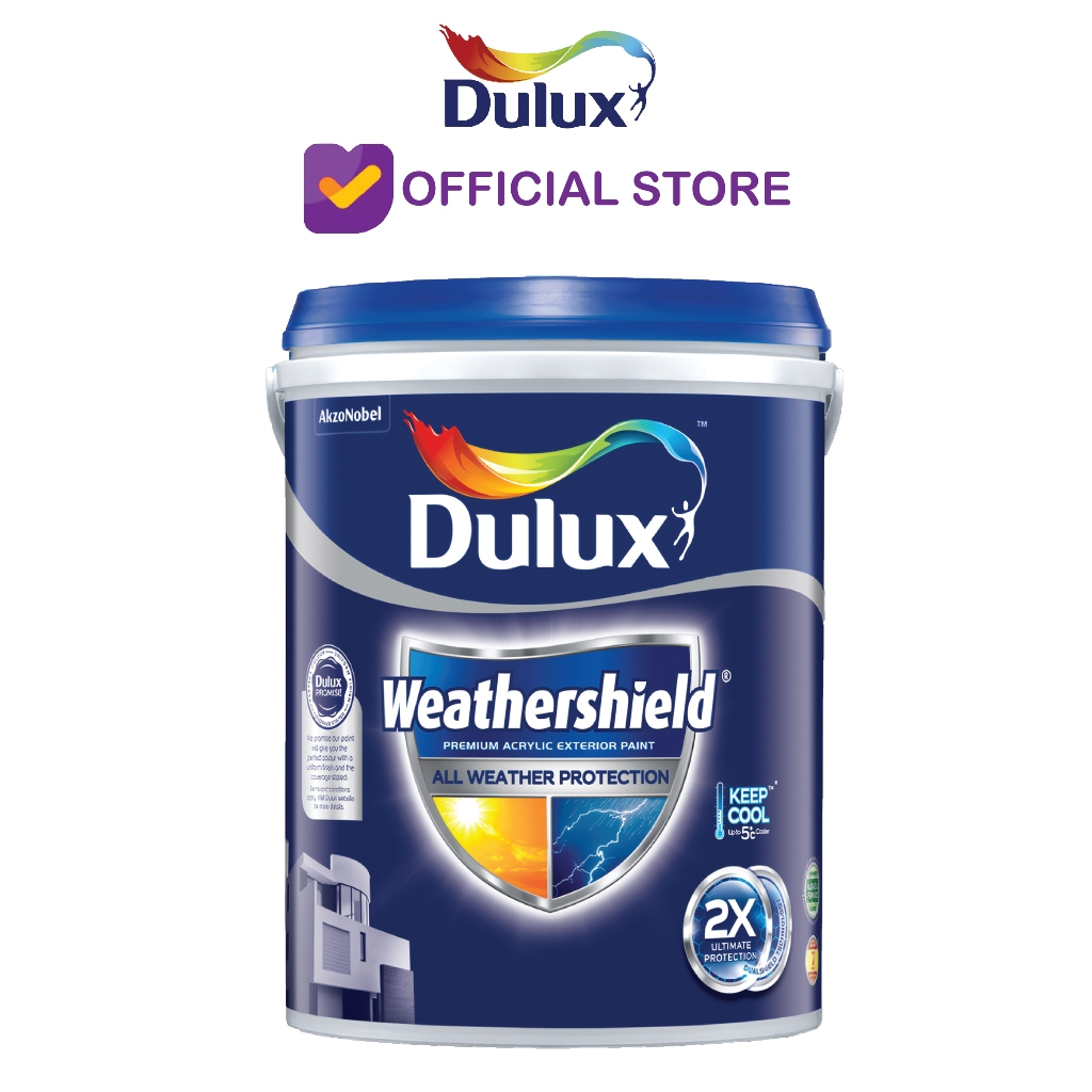 Jual CAT TEMBOK LUAR DULUX WEATHERSHIELD PRO BW ASLI PABRIK 100% UKURAN 20L CAT DINDING ...