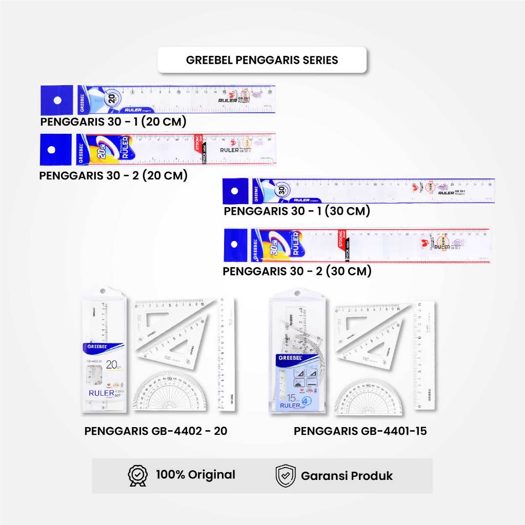 Jual Penggaris Transparan 20cm & 30cm / Ruler Transparant / Penggaris ...