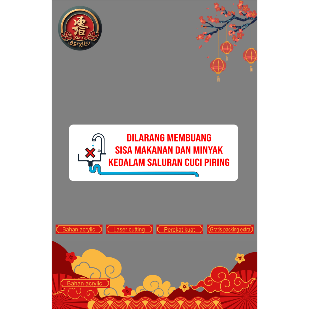Jual dilarang membuang sisa makanan dan minyak kedalam saluran cuci ...