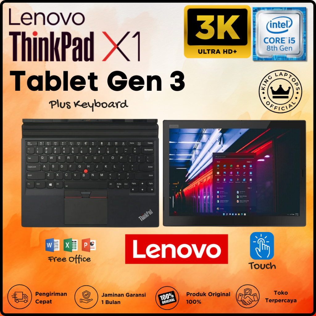Jual Lenovo ThinkPad X1 Tablet Gen 3 (13") Core i5 Gen-8 Touchscreen ...