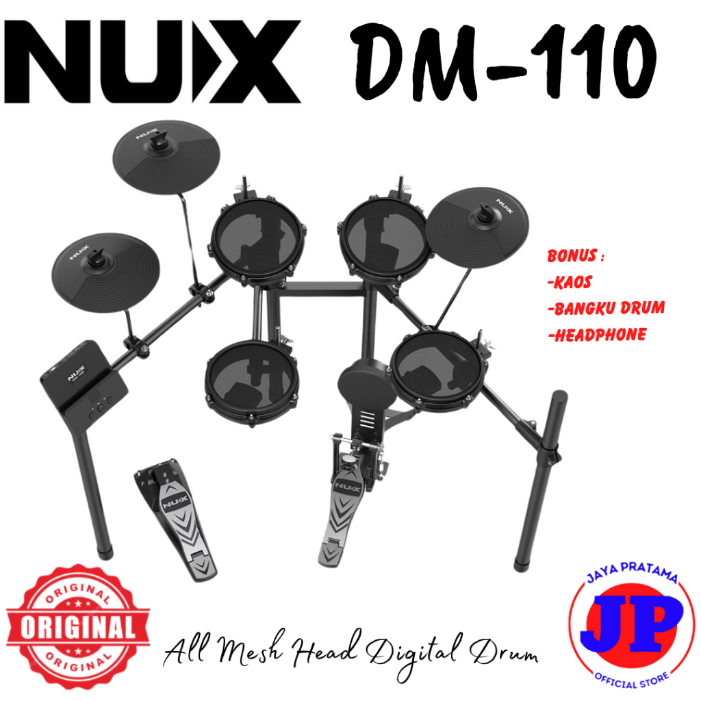 Jual Nux DM110 All Mesh Head Portable Digital Drum Original Nux DM-110 Drum Elektrik | Shopee ...