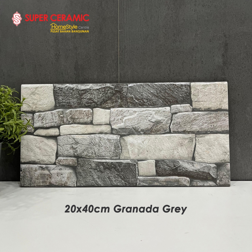 Jual ASIA TILE 20x40cm Keramik Dinding - GRANADA GREY / GRANADA BROWN ...